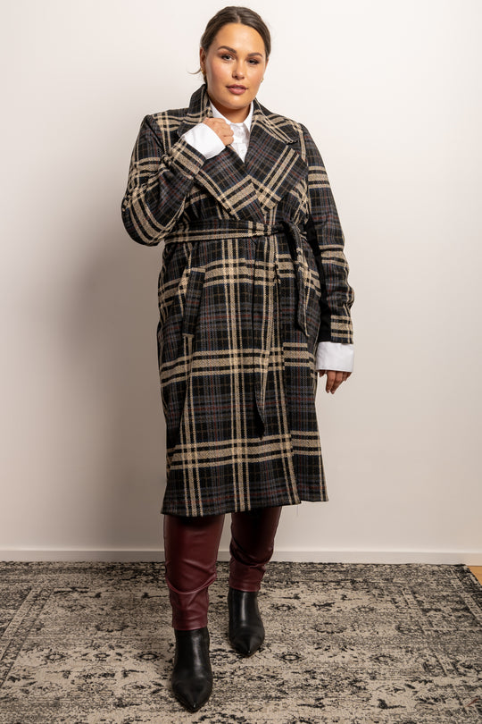 Rebel Rebel Ponte Trench Coat - Check – Harlow